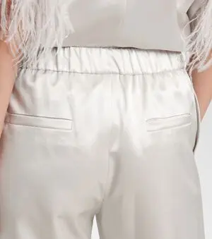 Valentino Garavani Silk Wide-leg Pants - Grey