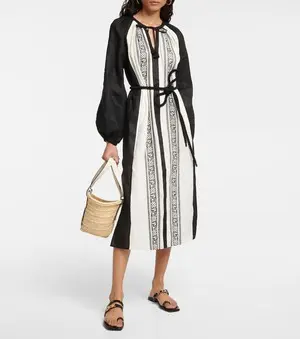 Tory Burch Embroidered Linen Kaftan
