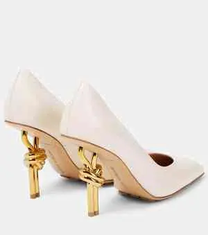 Bottega Veneta Knot Leather Pumps - White