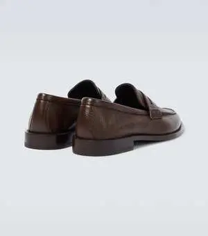 Manolo Blahnik Perry Leather Penny Loafers