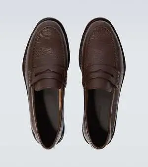 Manolo Blahnik Perry Leather Penny Loafers