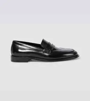 Manolo Blahnik Perry Leather Penny Loafers