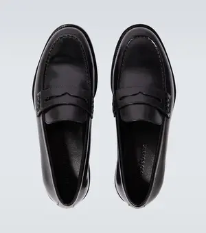 Manolo Blahnik Perry Leather Penny Loafers