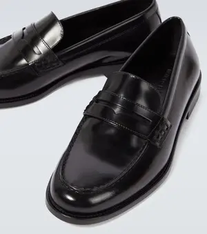 Manolo Blahnik Perry Leather Penny Loafers
