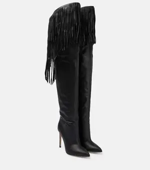 Paris Texas Fringed Over-the-knee Leather Boots