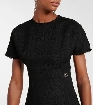Dolce & Gabbana Dg Wool-blend Tweed Minidress - Black