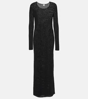 TOTEME Crochet Maxi Dress - Black