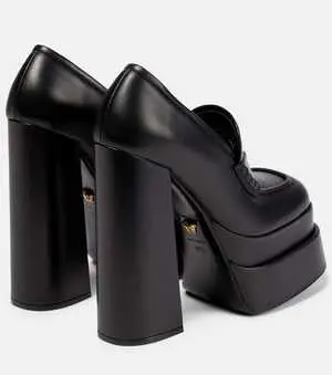 Versace Aevitas Leather Platform Loafers