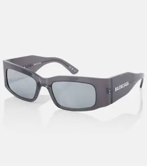 Balenciaga Logo Rectangular Sunglasses