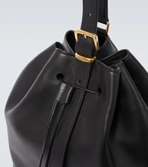 Miu Miu Logo Leather Bucket Bag