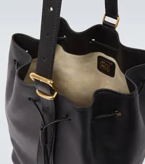 Miu Miu Logo Leather Bucket Bag