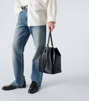Miu Miu Logo Leather Bucket Bag