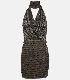 AYA MUSE Tipo Sequined Halterneck Mini Dress