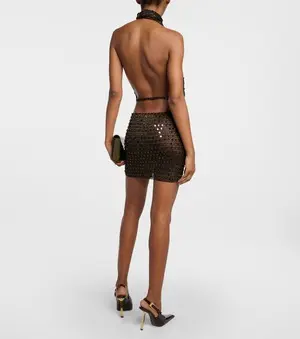 AYA MUSE Tipo Sequined Halterneck Mini Dress