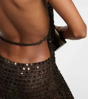 AYA MUSE Tipo Sequined Halterneck Mini Dress