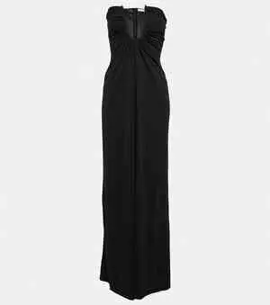 Christopher Esber Ruched Strapless Maxi Dress - Black