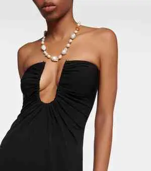 Christopher Esber Ruched Strapless Maxi Dress - Black