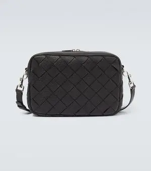 Bottega Veneta Intrecciato Leather Camera Bag - Black
