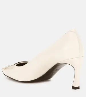 ROGER VIVIER Belle Vivier Trompette Leather Pumps - White