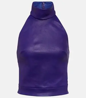 Stouls Vicky Halterneck Leather Top