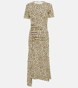 Rabanne Leopard-print Jersey Midi Dress - Multicoloured