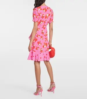 Diane Von Furstenberg Emilia Printed Mini Wrap Dress