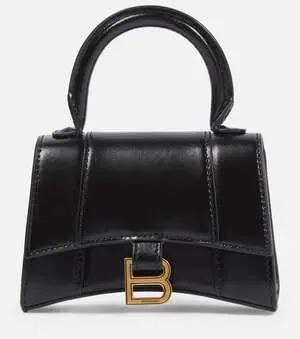 Balenciaga Hourglass Mini Leather Crossbody Bag