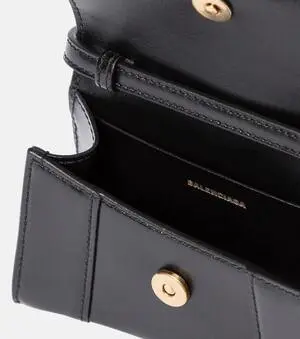 Balenciaga Hourglass Mini Leather Crossbody Bag
