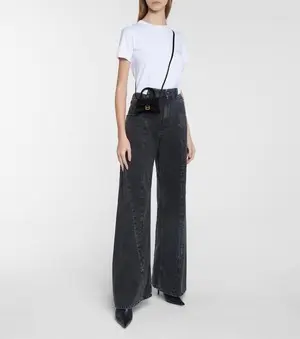 Balenciaga Hourglass Mini Leather Crossbody Bag