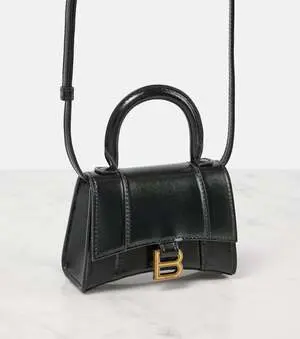 Balenciaga Hourglass Mini Leather Crossbody Bag