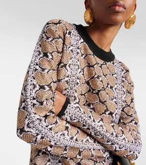 Balmain Snake-effect Jacquard Knit Sweater
