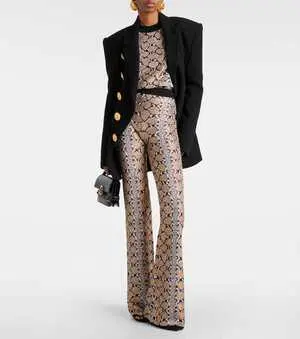 Balmain Snake-effect Jacquard Knit Sweater