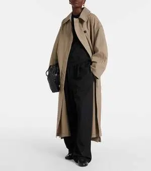 Co Checked Wool-blend Trench Coat
