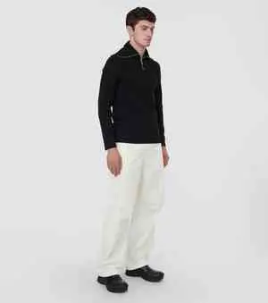 JIL SANDER Belted Cotton Trousers