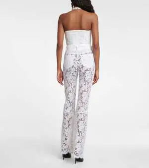Alessandra Rich Lace Bustier Halter Top