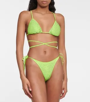 SELF-PORTRAIT Embellished Bikini Top