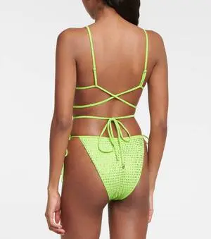 SELF-PORTRAIT Embellished Bikini Top