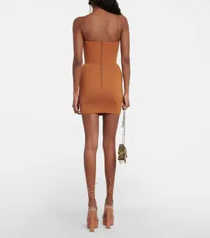 Alex Perry Deacon Corset Minidress - Brown