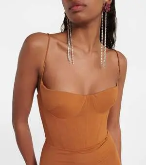 Alex Perry Deacon Corset Minidress - Brown