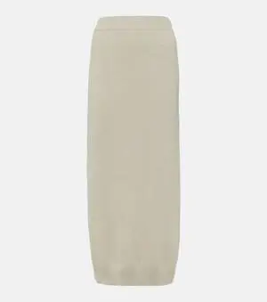 Brunello Cucinelli Ribbed-knit Cotton Midi Skirt - Neutrals