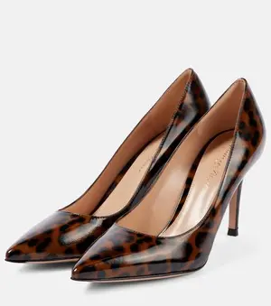 GIANVITO ROSSI 85 Leather Pumps - Black
