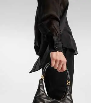 Saint Laurent Bow Detail Silk Blouse
