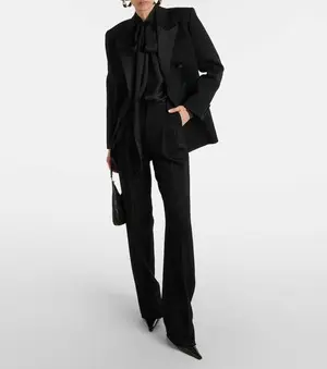Saint Laurent Bow Detail Silk Blouse