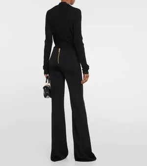 Balmain High-rise Flared Knit Pants