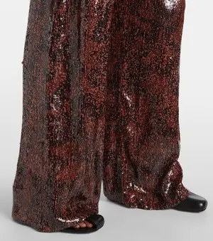 Dries Van Noten Sequined Wide-leg Pants