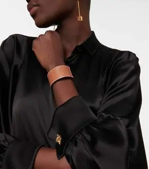Loewe Anagram Leather Snap Bracelet