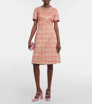 Carolina Herrera Checked Midi Dress