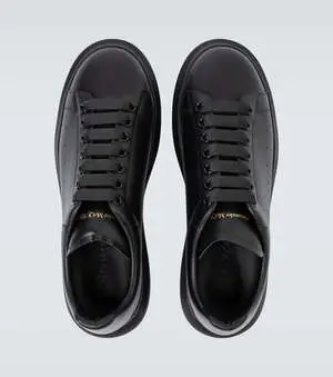 Alexander McQueen Oversized Leather Sneakers - Black