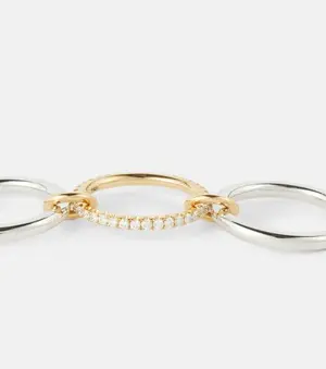 SPINELLI KILCOLLIN Libra Ring In Sterling Silver And 18kt Gold With Diamonds - Multicoloured