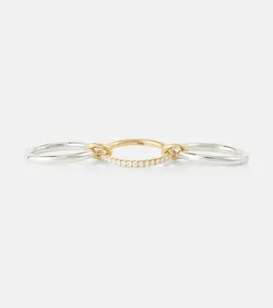 SPINELLI KILCOLLIN Libra Ring In Sterling Silver And 18kt Gold With Diamonds - Multicoloured